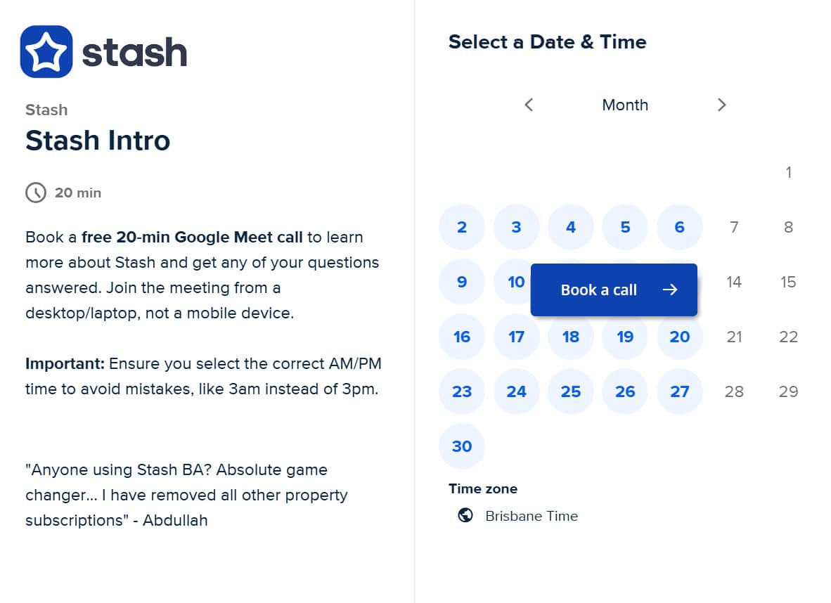 Stash Property | Schedule Demo - Stash
